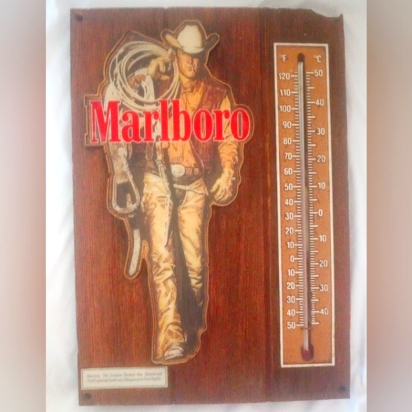 Marlboro | Wall Decor | Vintage Marlboro Cowboy Wall Thermometer | Poshmark